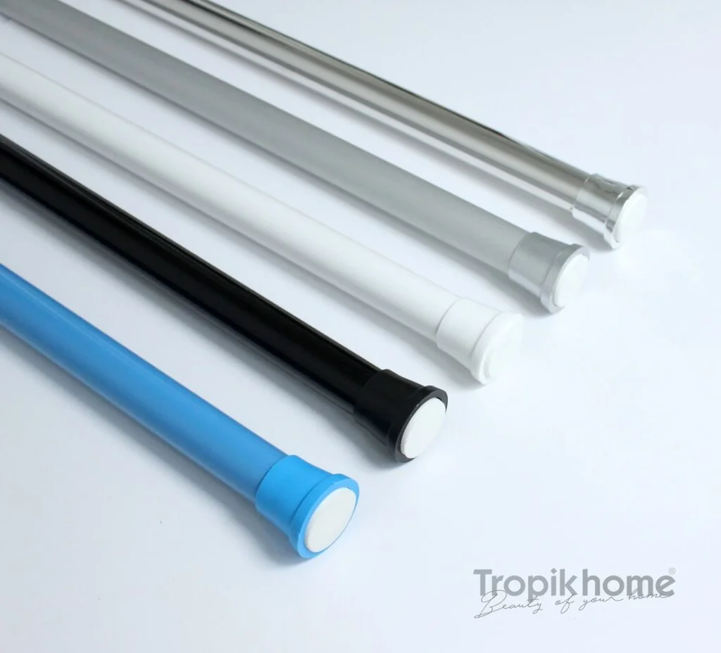 Chrome Ø22mm No-Drill Shower Rod (Select Width Range)