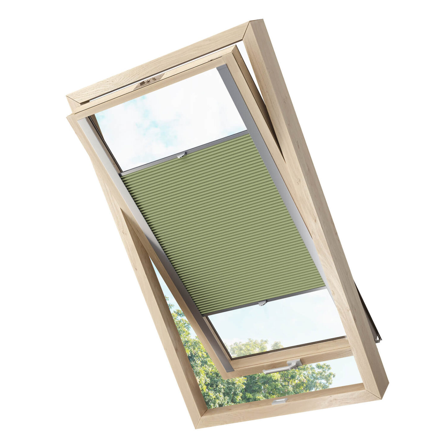 Olive Green Skylight Pleated Thermal Blackout Blind - Suitable for ...